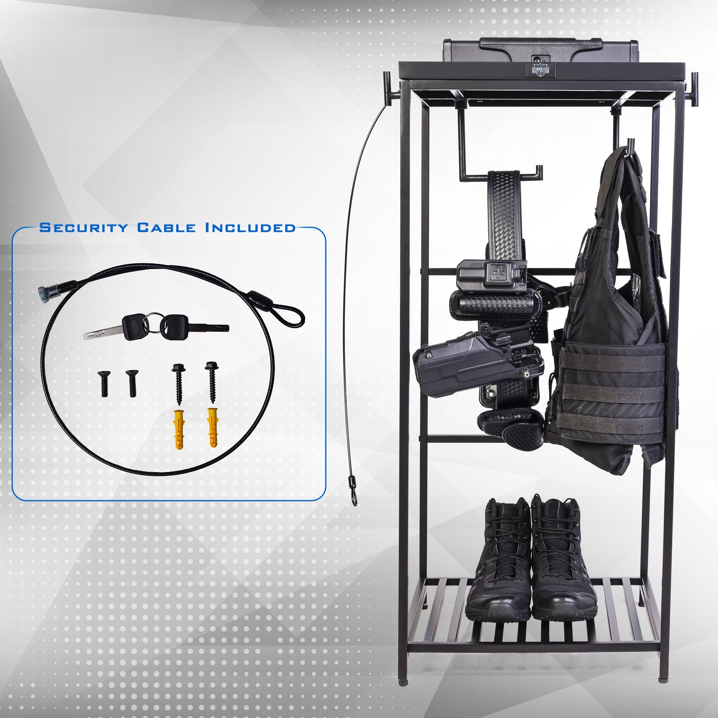 Guard The Line - Police Gear Rack with Quick Access Safe – GuardTheLine