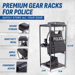 Guard The Line - Police Gear Rack with Quick Access Safe